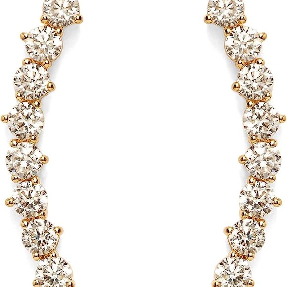 Boutique | Accessories | 4k Gold Plated Cubic Zirconia Ear Crawler ...